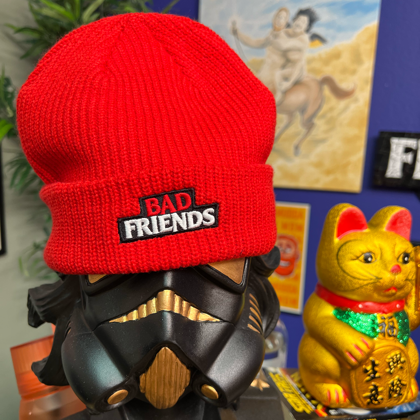 Bad Friends Red Beanie – Bad Friends Podcast